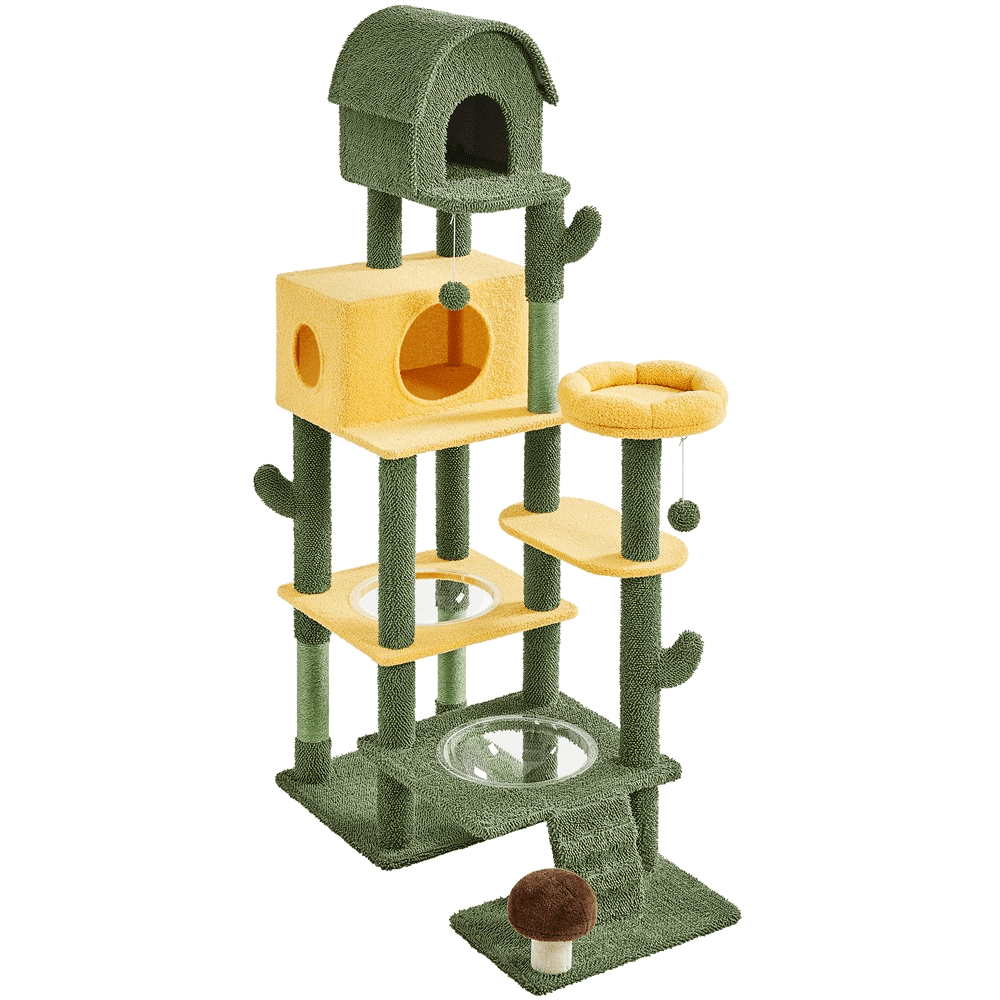 Alden Design 68.5'' Oasis-themed Multilevel Cat Tree with 3 Perches ...