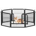 Alden Design 25" Tall 8 Panels Metal Dog Playpen Fence for Outdoor ...