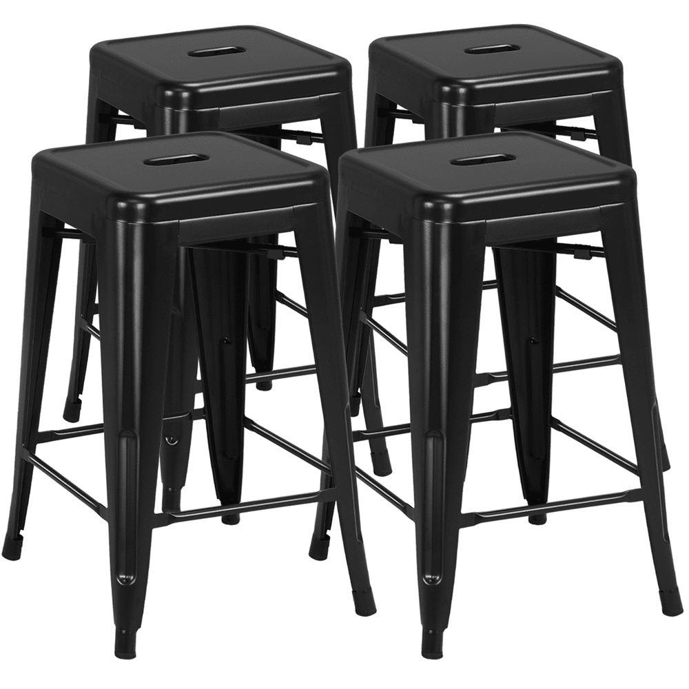 Alden Design Metal 24" Stackable Backless Counter Height Stools, Set of ...
