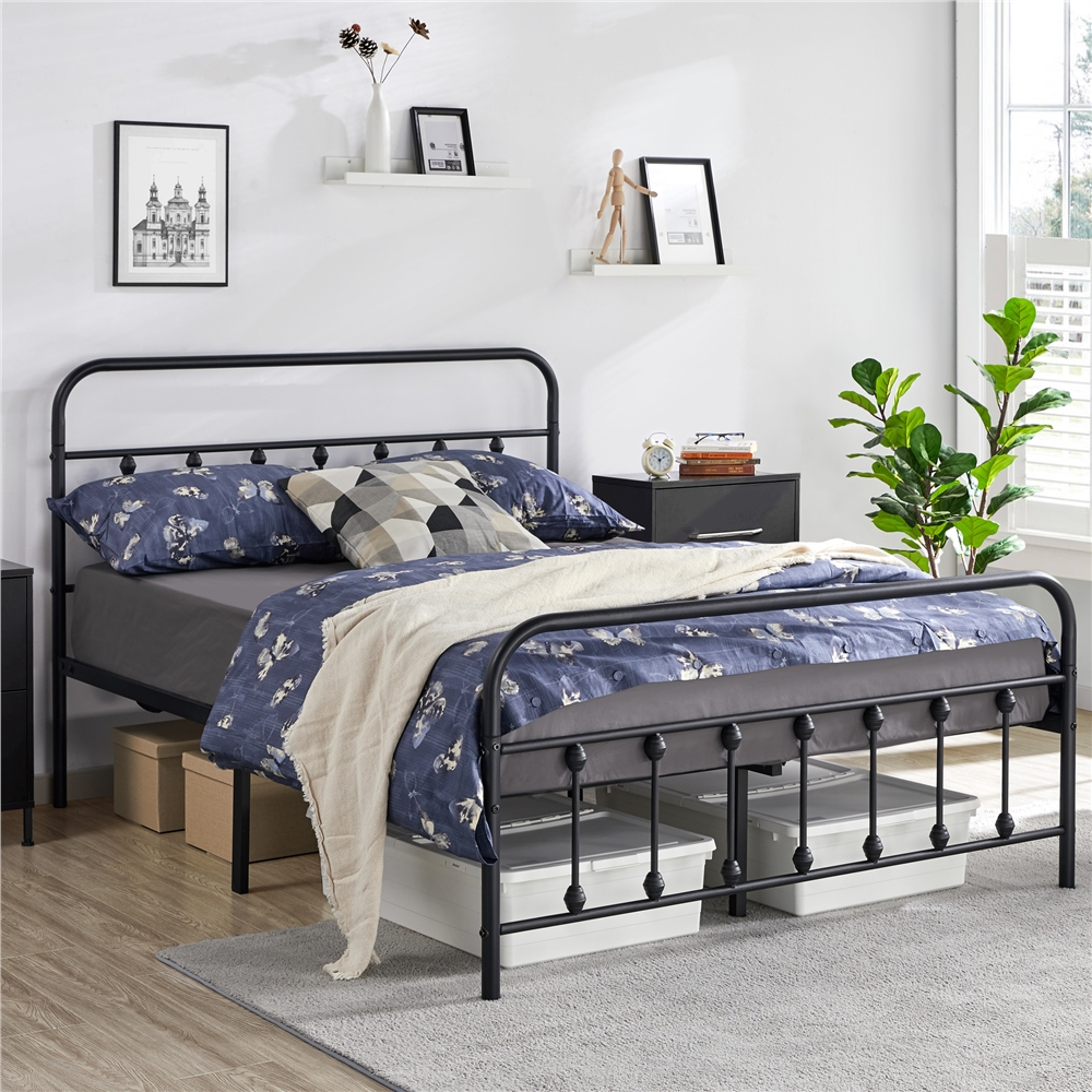 Weston Home Leona Metal Spool Full Bed, Black - Walmart.com