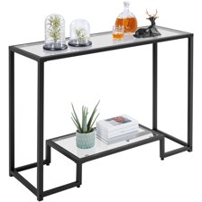 Winado Large Console Table with 3 Shelves, Gold Hallway Table, Narrow ...