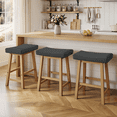 Alden Design Set of 3 Backless Saddle Stools with Upholstered Seat ...