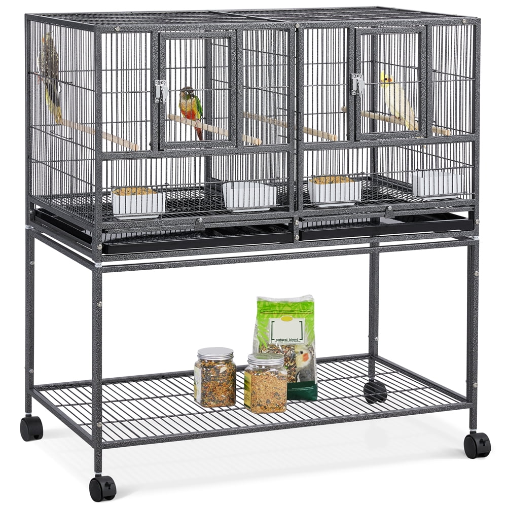 Free Shipping! SmileMart Stackable Wide Divided Metal Bird Breeder Cage ...