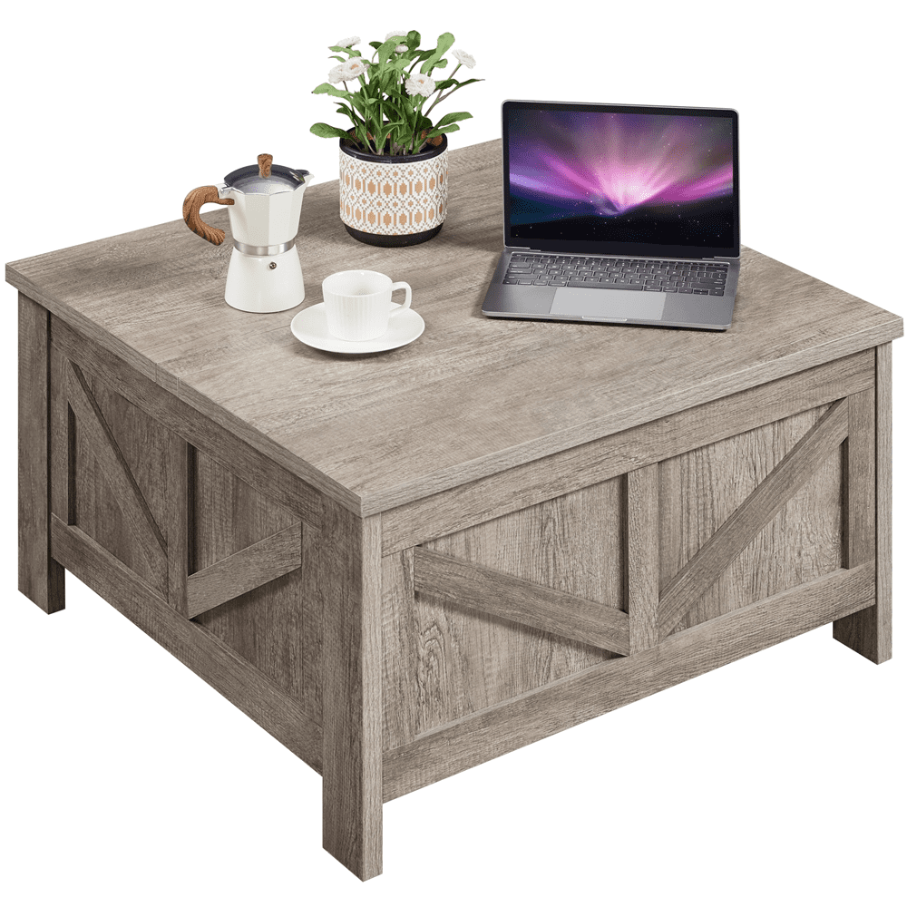 Alden Design Storage Medium Density Fiberboard Coffee Table, Gray ...
