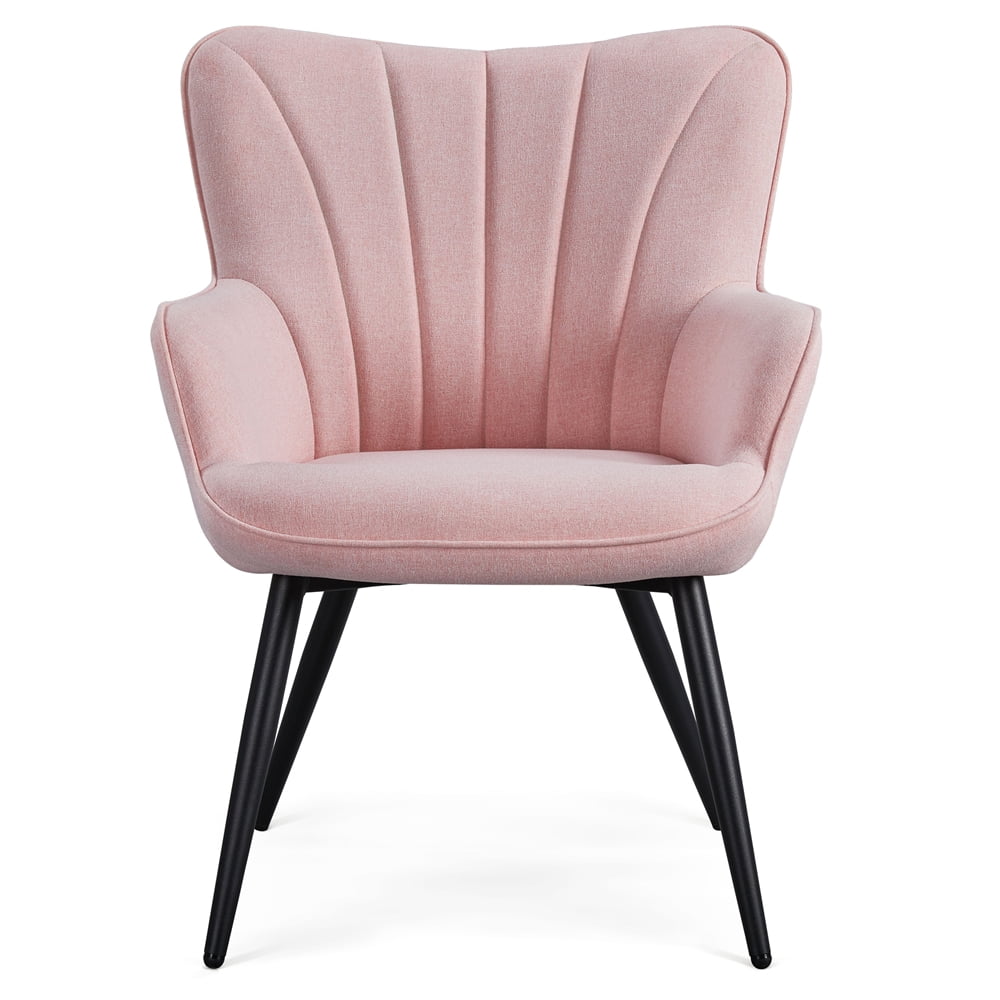Alden Design Upholstered Fabric Modern Accent Chair, Pink - Walmart.com