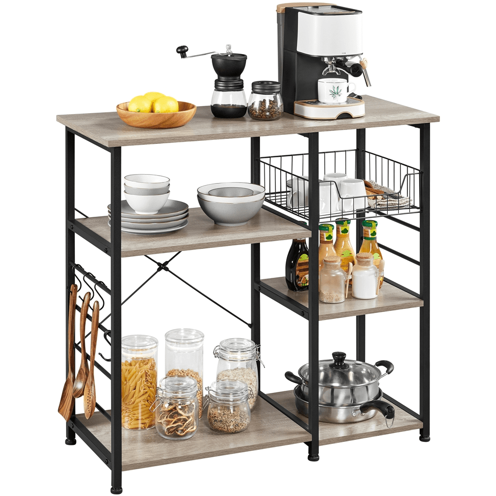 Alden Design Vintage Metal Frame Kitchen Baker's Rack,Gray - Walmart.com