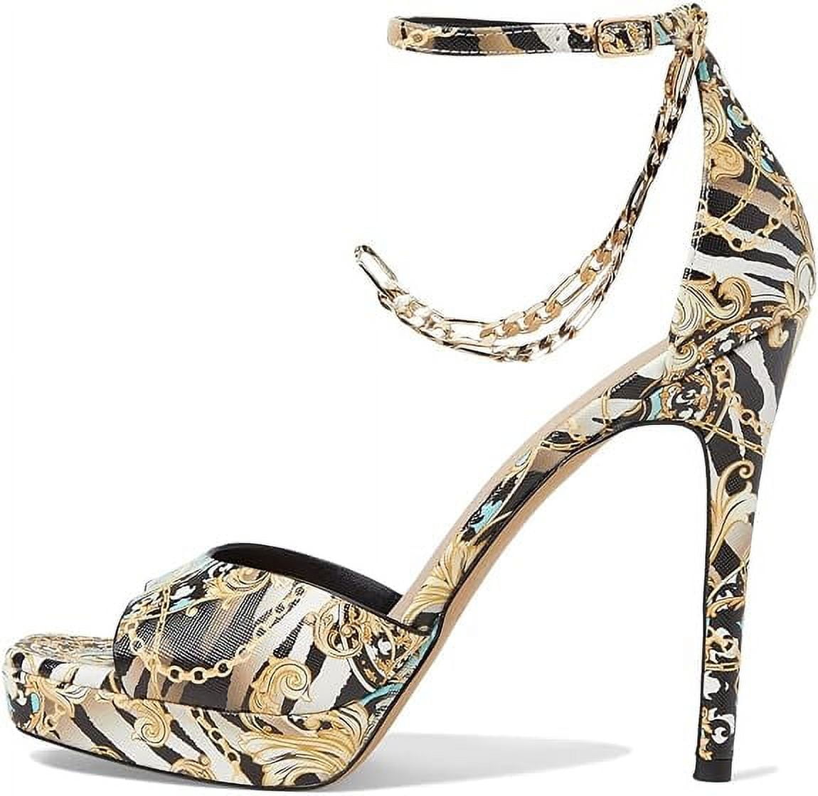 Aldo Scarlett Black Multi Stiletto High Heel Platform Ankle Strap ...