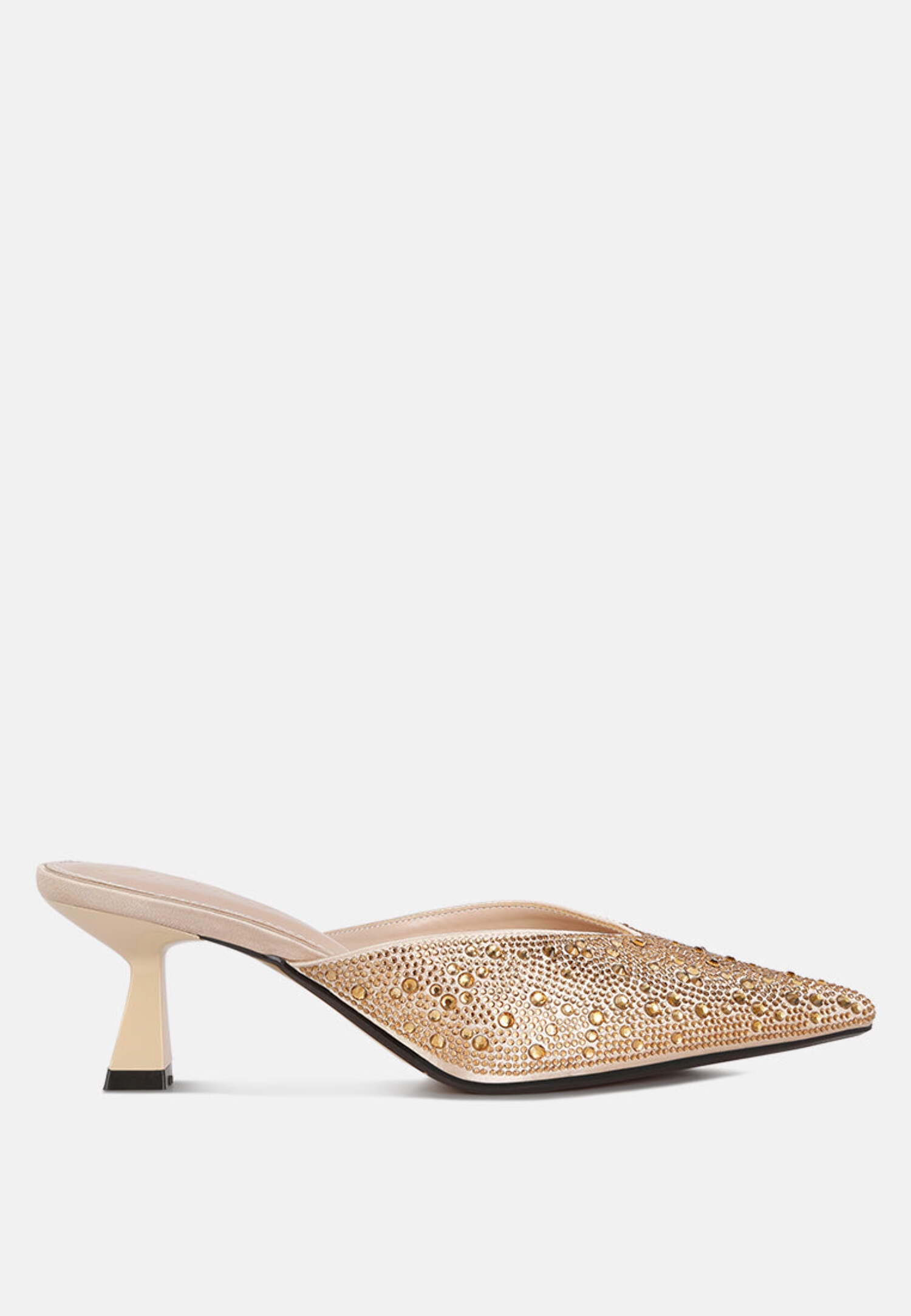 Aldora Rhinestones Embellished Satin Mules - Walmart.com