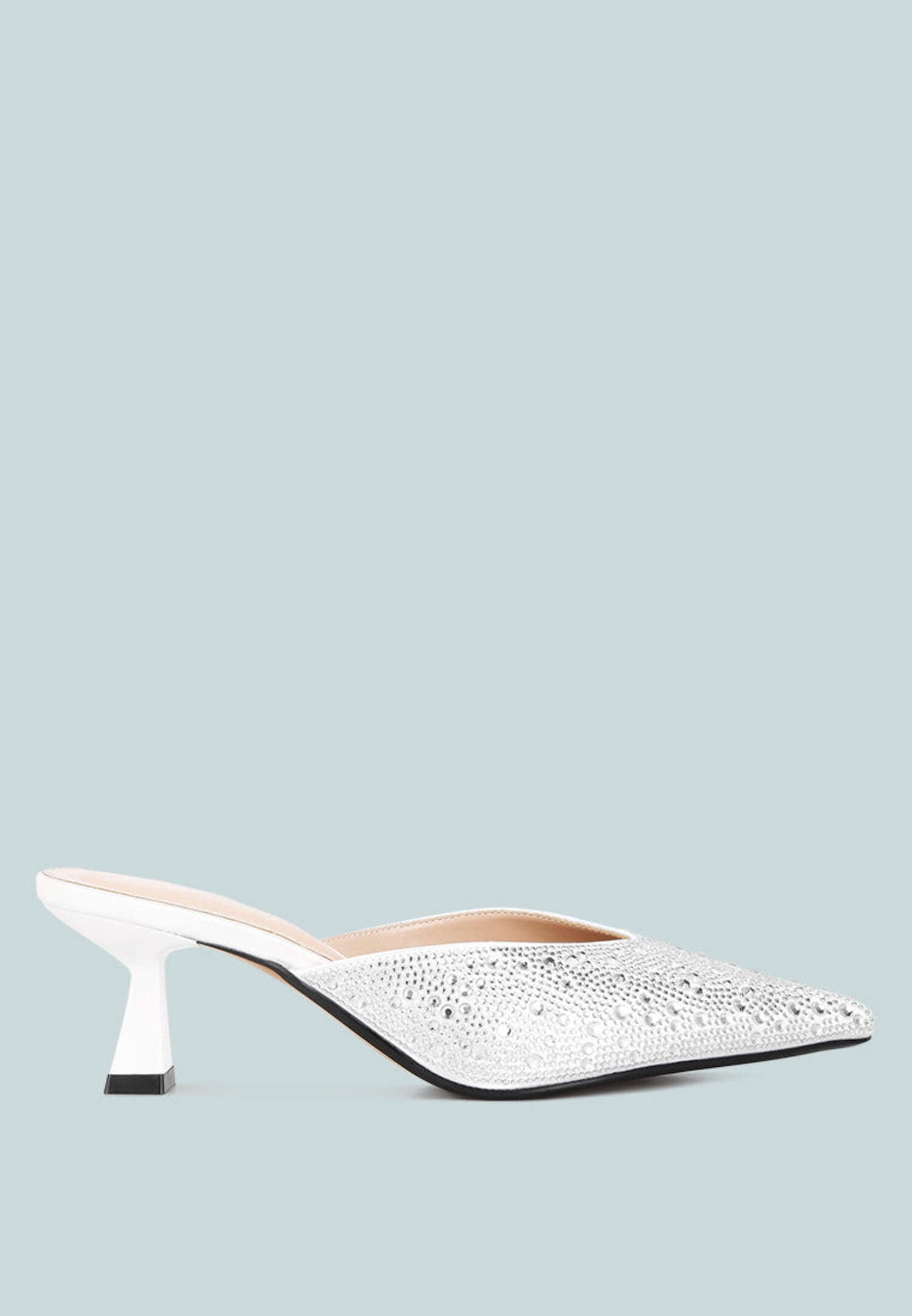 Aldora Rhinestones Embellished Satin Mules - Walmart.com