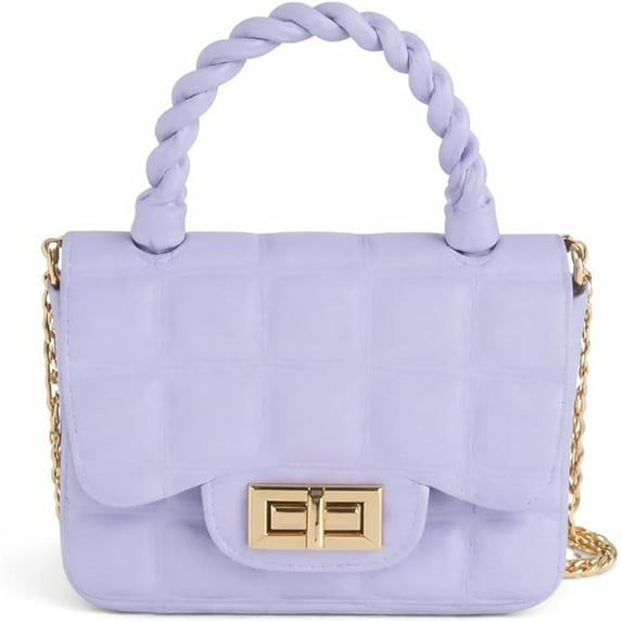Gilded Twirl Jelly Shoulder Purse for Women, Small Faux Leather Cross ...