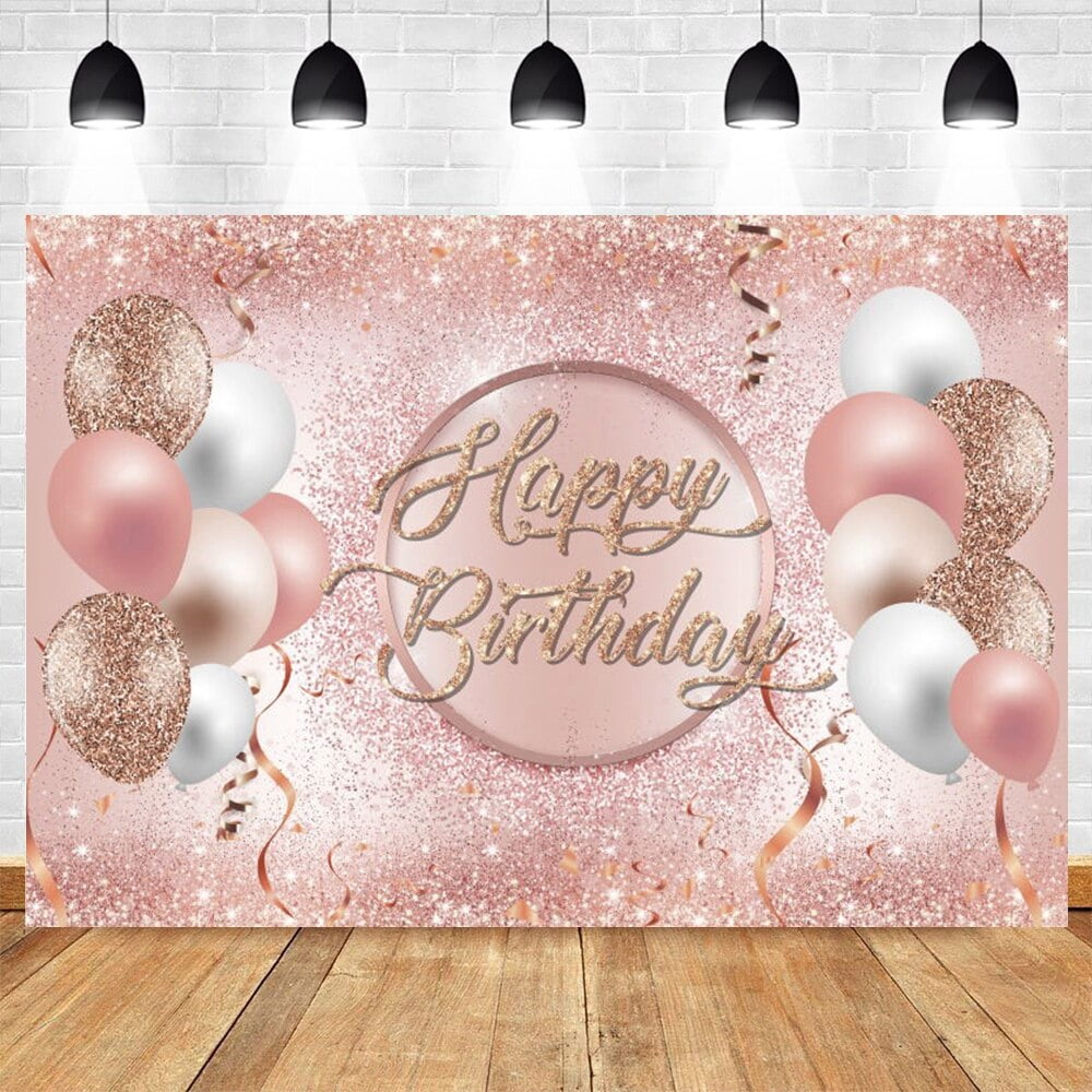 Aldult Happy Birthday Party Decor Backdrop Glitter Golden Balloon ...