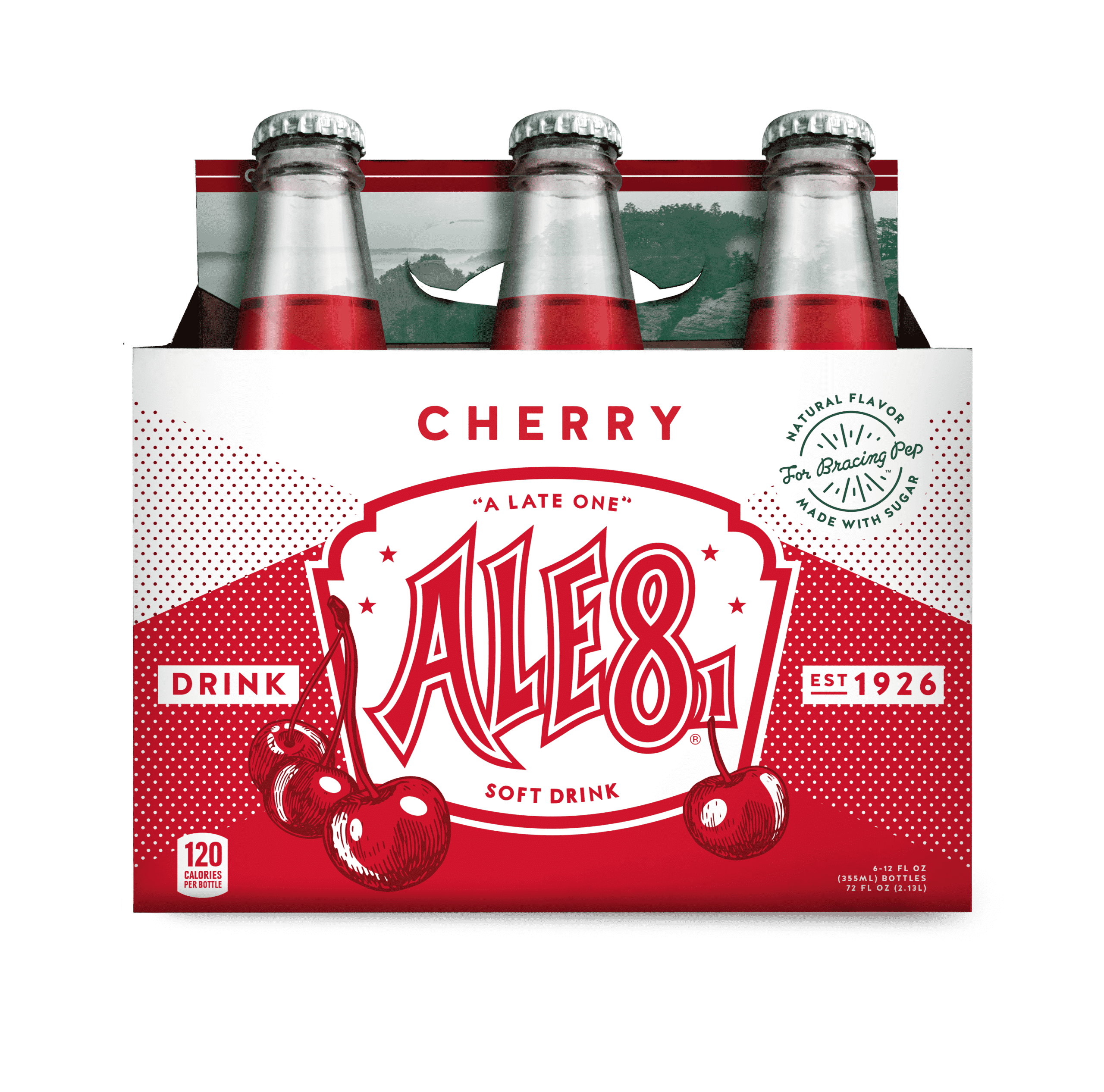Ale-8-One Cherry Ginger Ale Soda Pop 12 fl oz Glass Bottle 6 Pack ...