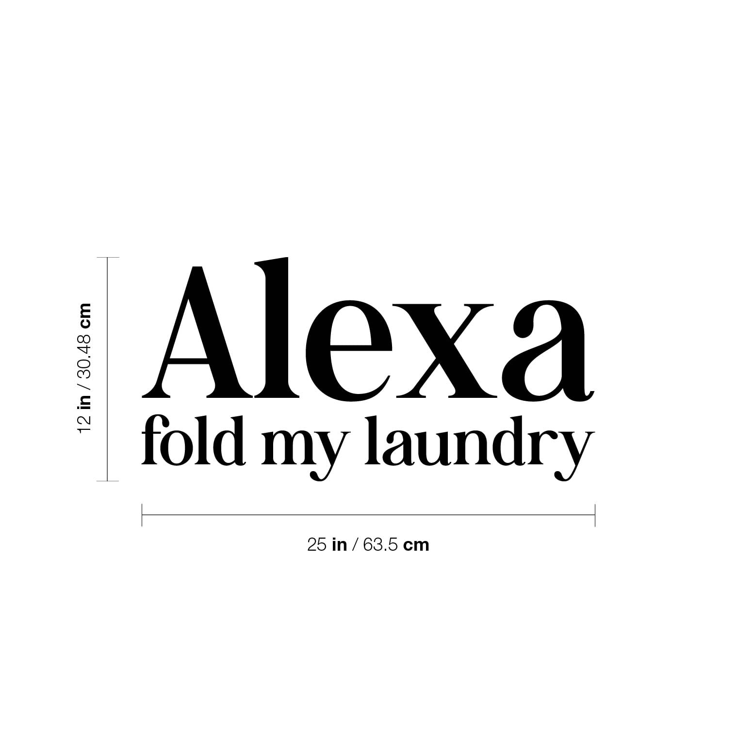 Alea Fold My Laundry Black 12" 25" Wall Art Decal Vinyl Sticker ...