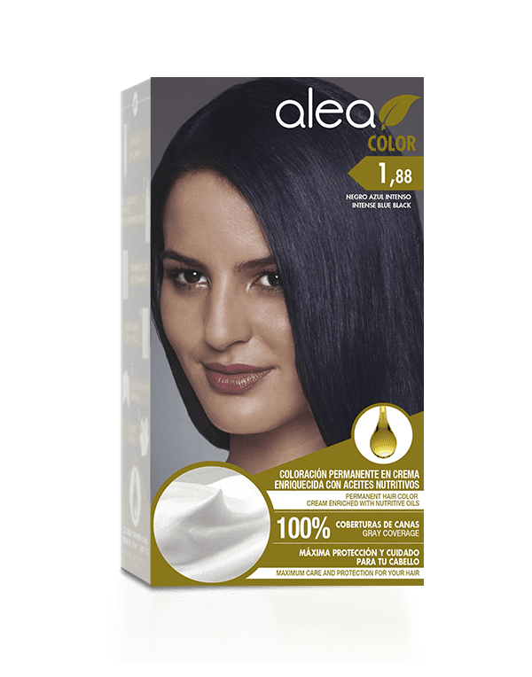 Alea Permanent Hair Color Cream Kit #1.88 Intense Blue Black - Negro ...