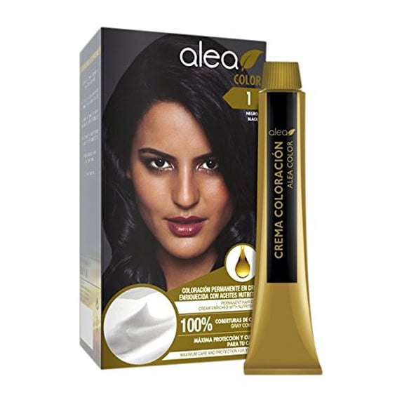 Alea Permanent Hair Color Cream Kit #1 Black - Negro | Enriched with ...