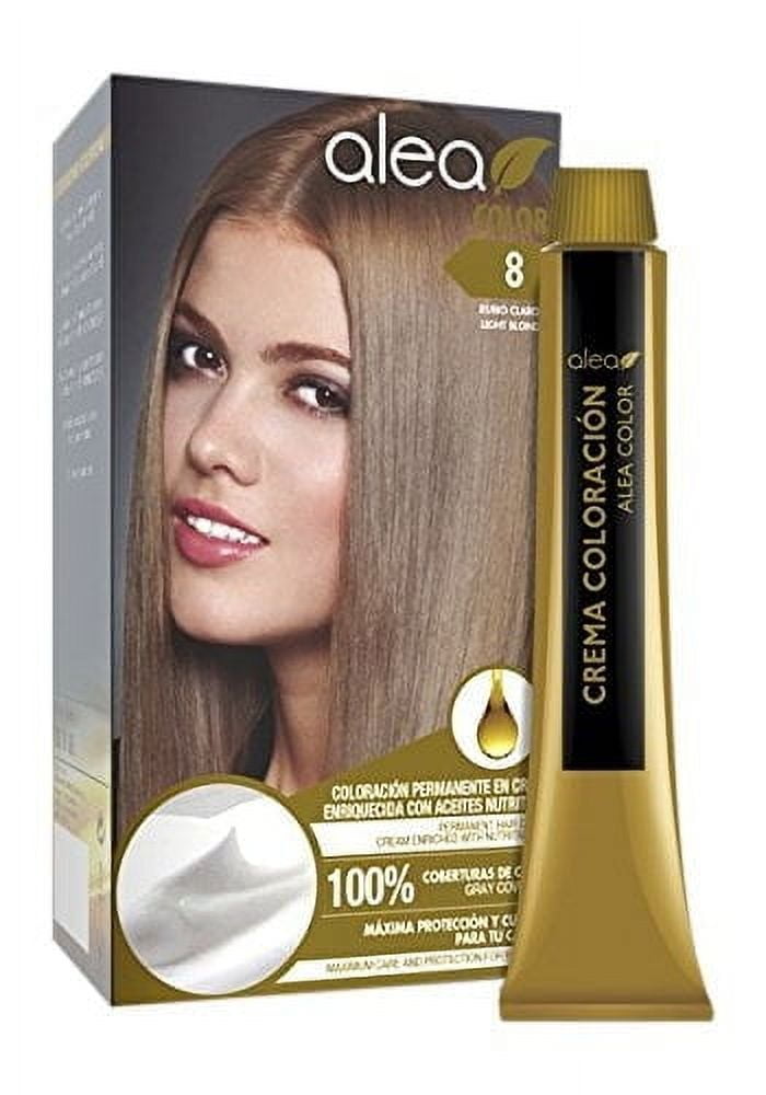 Alea Permanent Hair Color Cream Kit #8 Light Blond - Rubio Claro ...