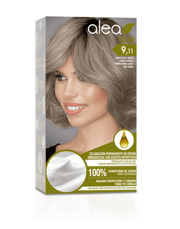 Alea Permanent Hair Color Cream Kit #9.11 Intense Extra Light Ash Blond ...