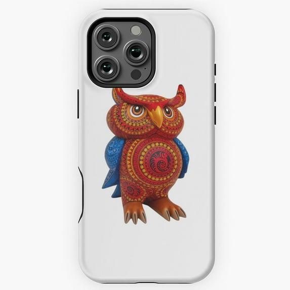Alebrije Owl Mexican Folk Art Style iPhone Case 17 16 15 14 13 12 11 ...