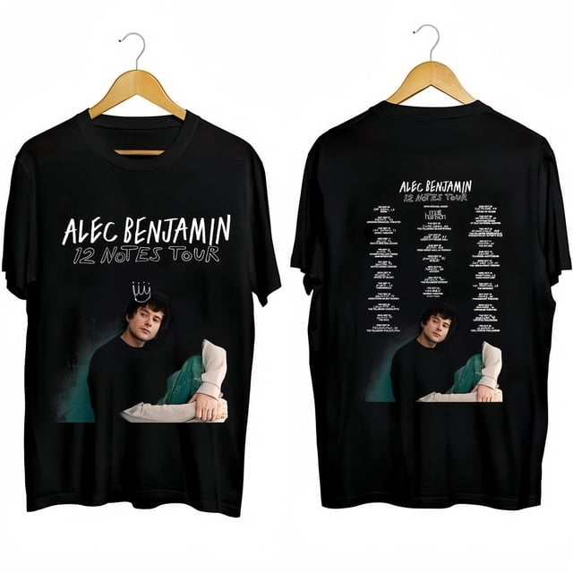 Alec Benjamin - 12 Notes Tour 2024 Shirt, Alec Benjamin Fan Shirt, Alec ...