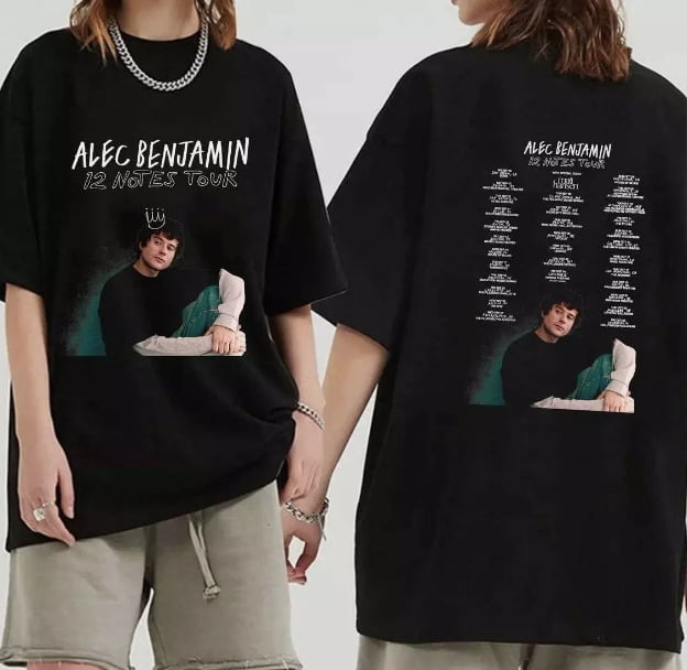 Alec Benjamin 12 Notes Tour 2024 Shirt, Alec Benjamin Fan T-Shirt ...