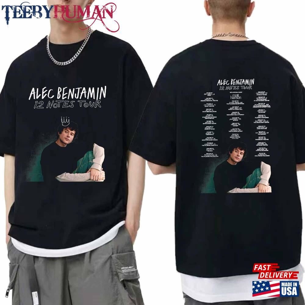 Alec Benjamin 12 Notes Tour 2024 Shirt Unisex S-4XL Hot Trending Shirt ...