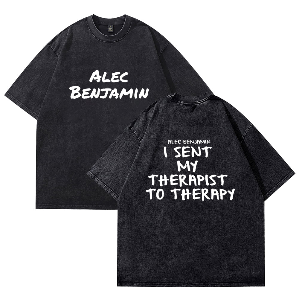 Alec Benjamin 12 Notes Tour Unisex Washed Cotton Streetwear Tee ...