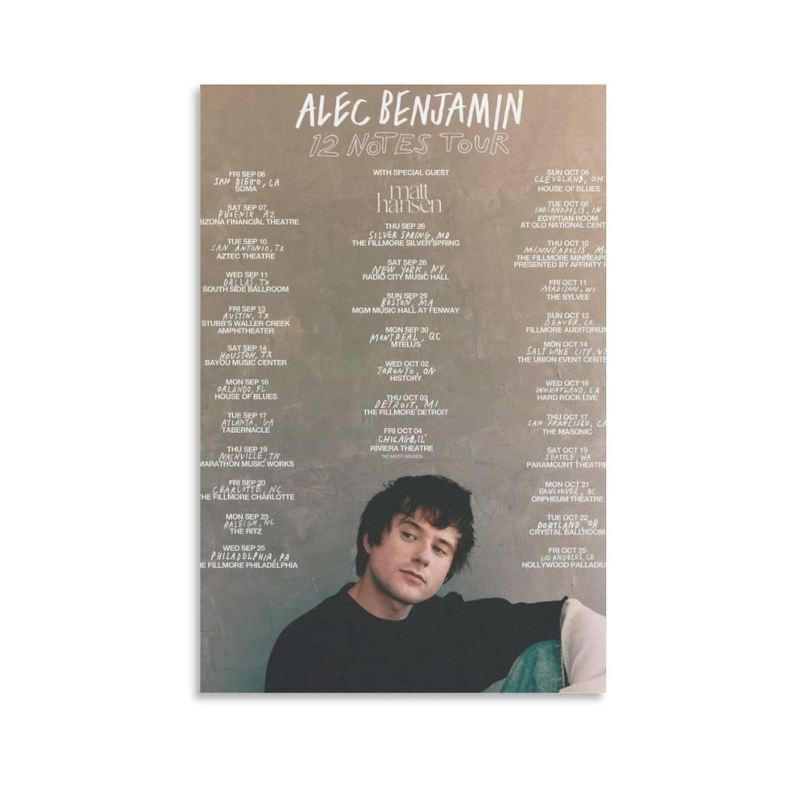 Alec Benjamin Canvas Poster Canvas Art Poster And Wall Art Picture ...