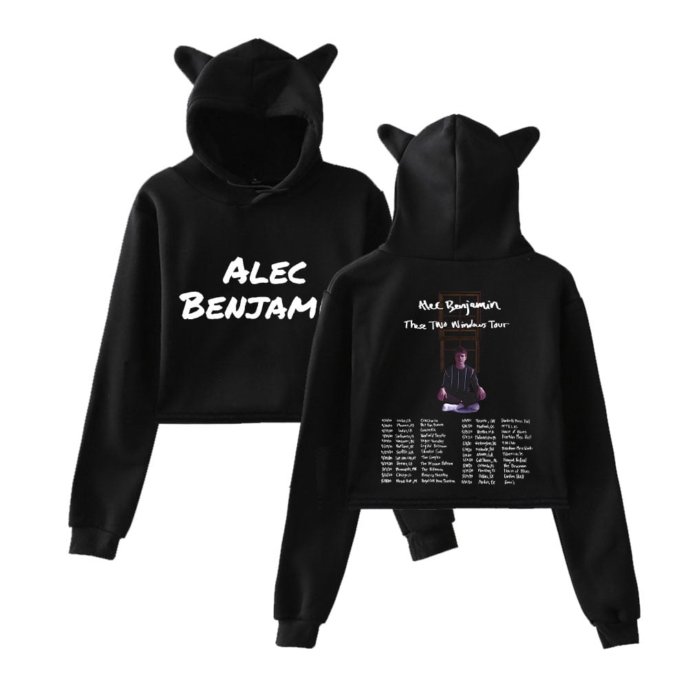 Alec Benjamin Cat Ear Hoodie Retro Casual Women's Short Hoodie ...