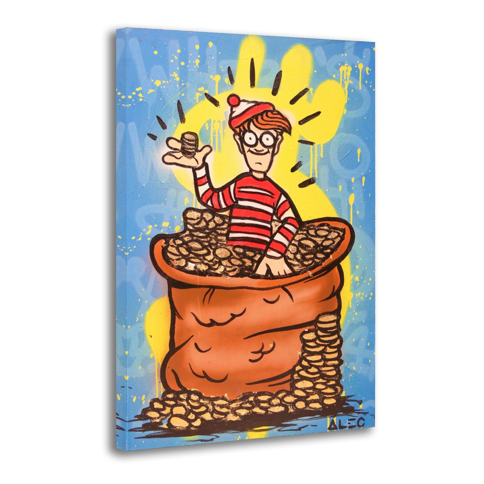 Alec Monopolys Cartoon Painting On Canvas Wall Art Poster Scroll Picture Print Living Room Walls ...