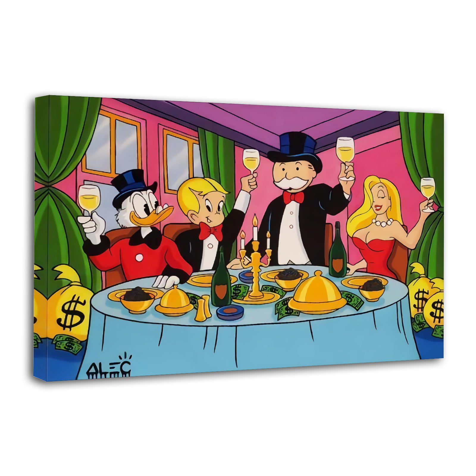 Alec-Monopolys GANG DINNER RICHIE Scrooge Gifts Canvas Painting Poster ...