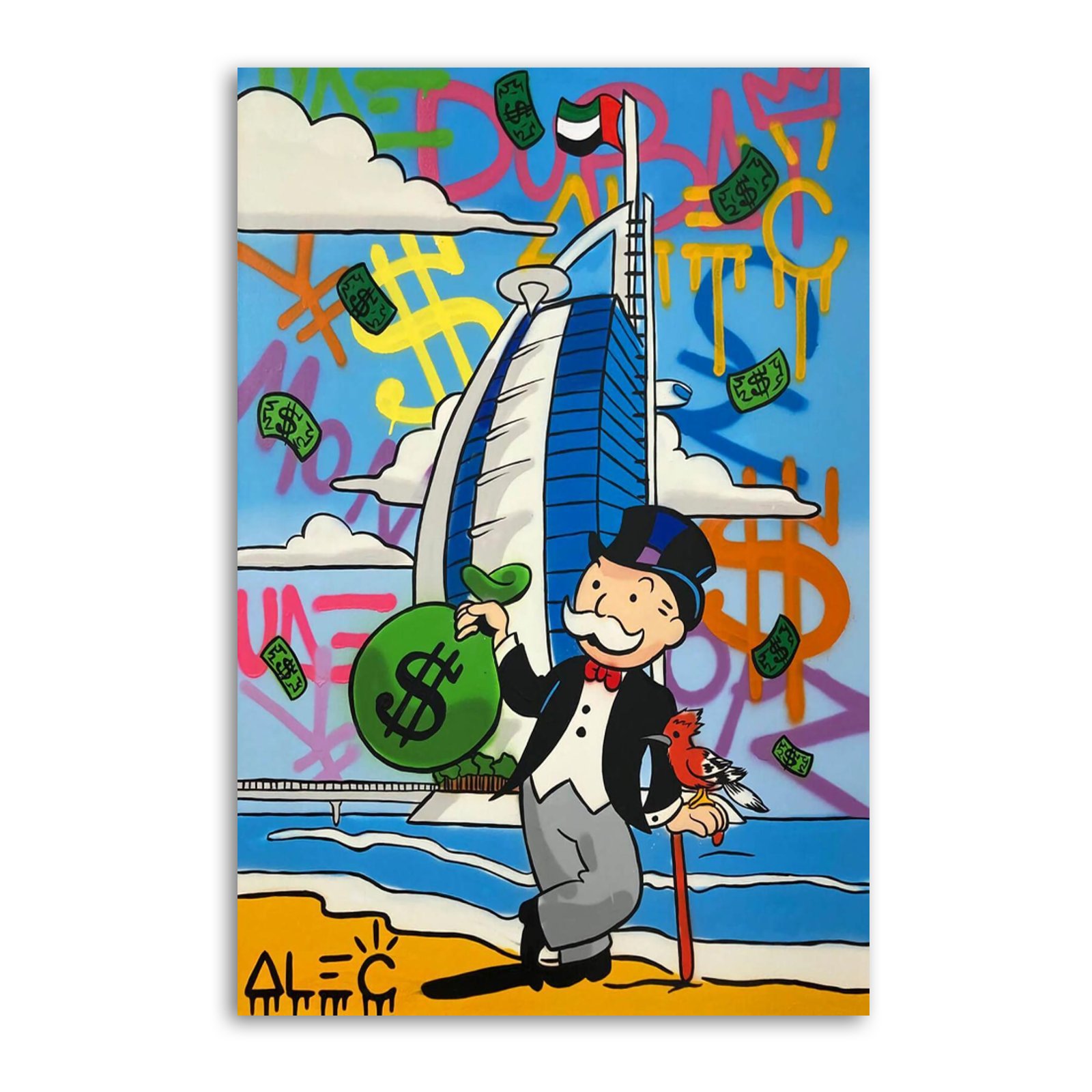 Alec Monopolys Graffiti Street In Dubai Canvas Art Poster and Wall Art ...