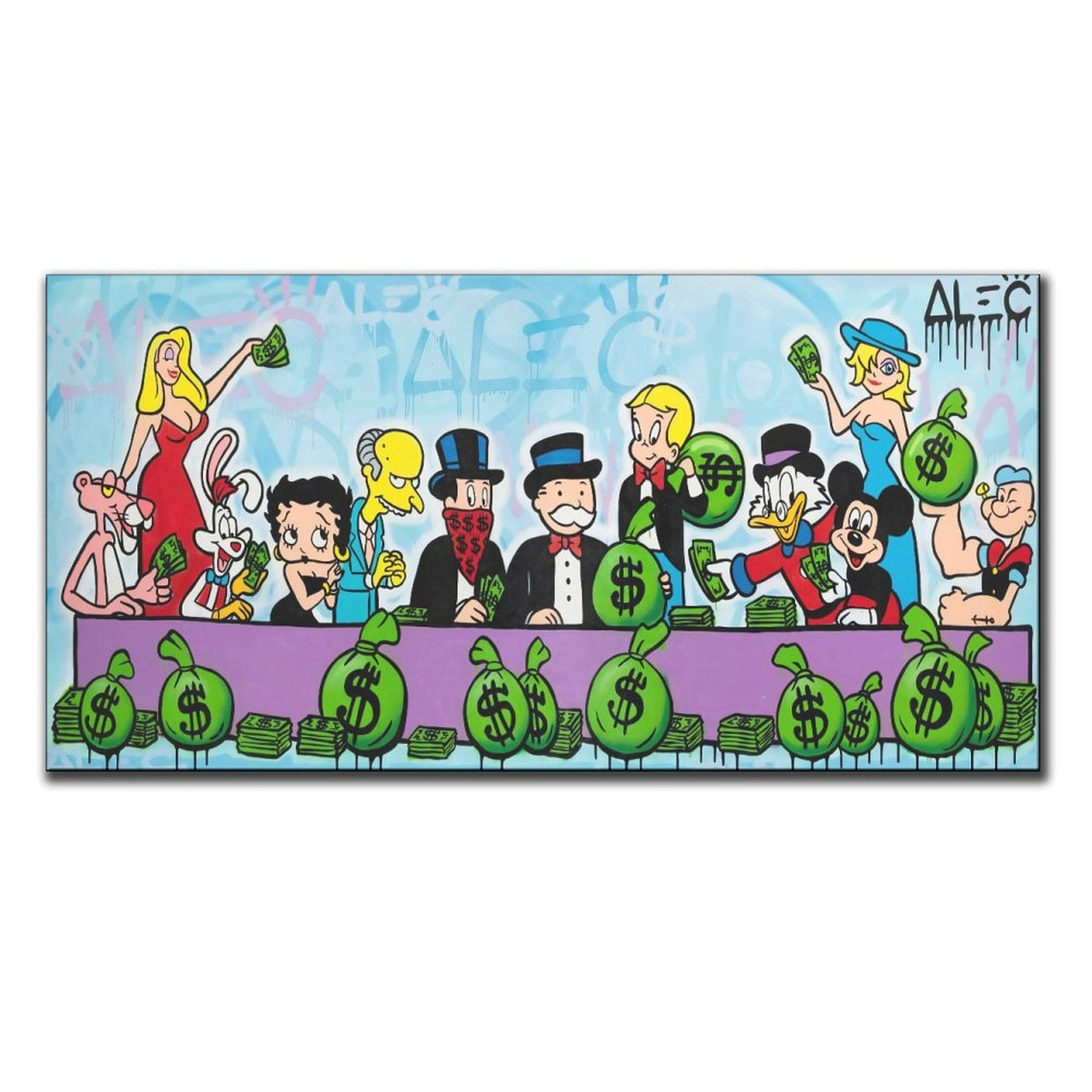 Alec-Monopolys MONEY TEAM LAST SUPPER Artworks Picture Print Poster ...