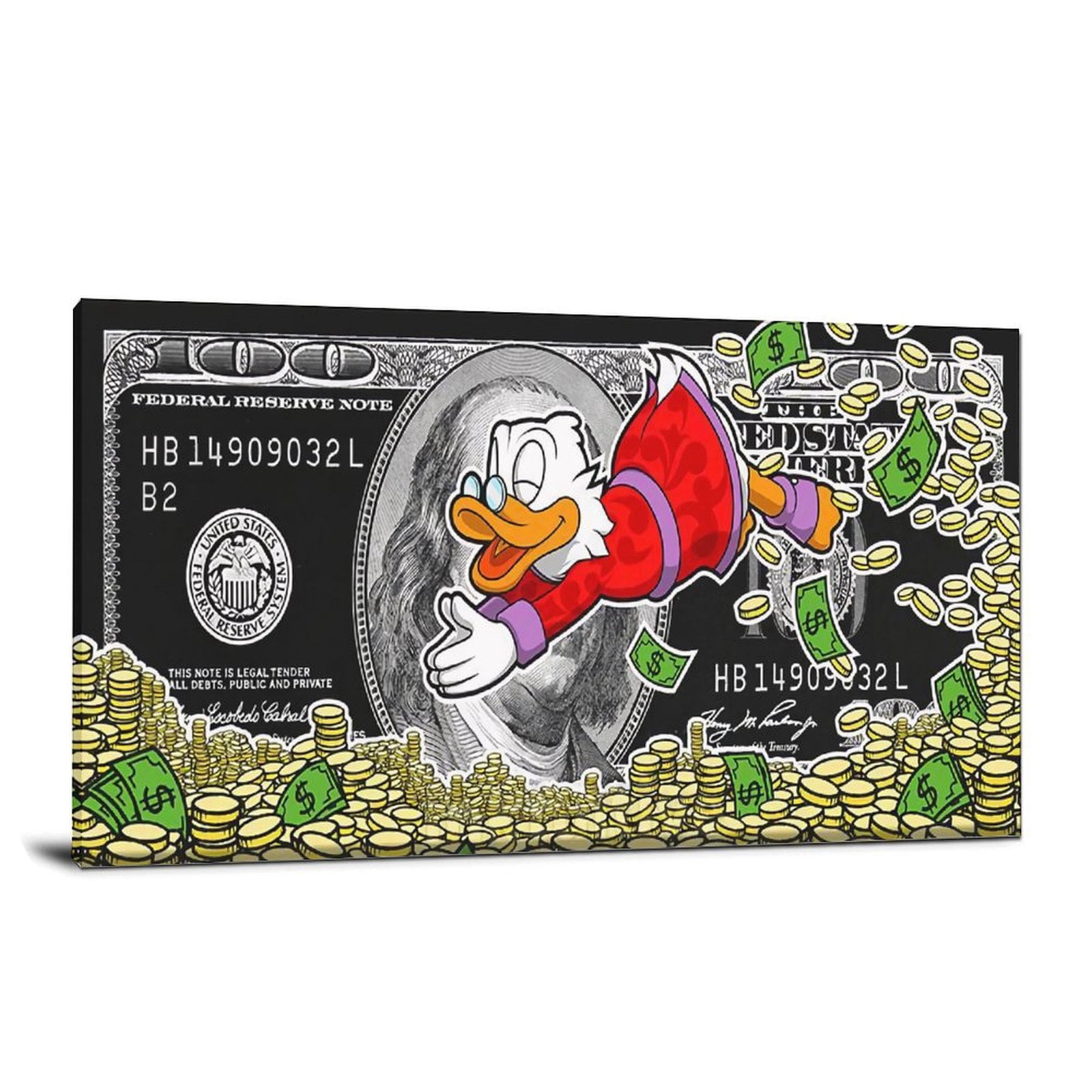 Alec Monopolys McDuck 100 Dollar Bill Money Picture Print Wall Art ...