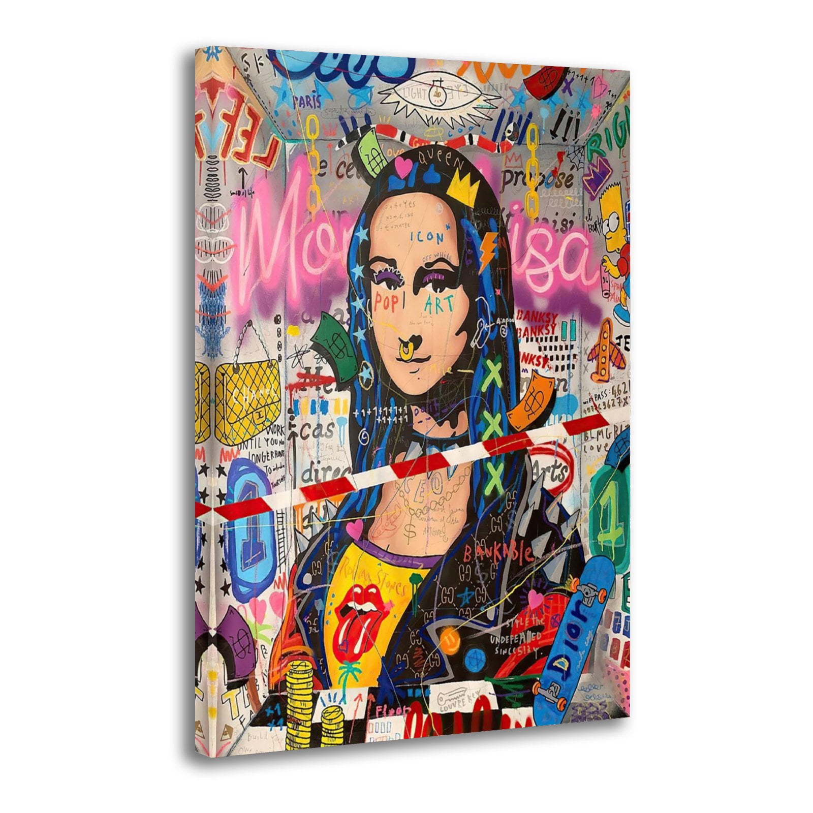 Alec Monopolys Mona Lisa Modern Graffiti Gifts Canvas Painting Poster ...
