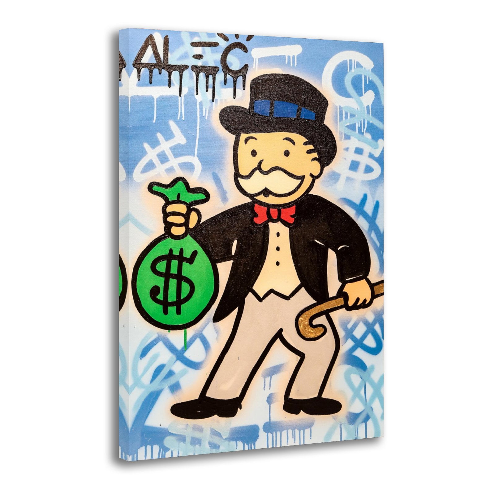 Alec-Monopolys Money Bag Painting On Canvas Wall Art Poster Scroll Picture Print Living Room ...