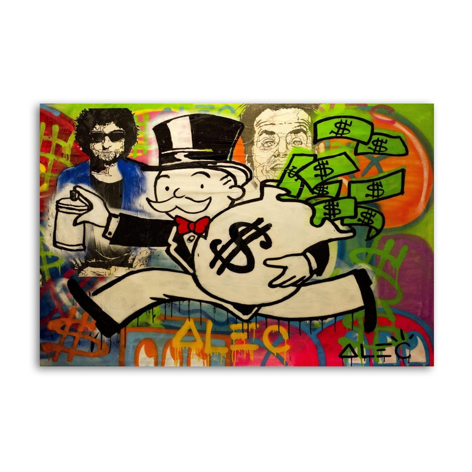 Alec Monopolys Money Dollar Graffiti Print Photo Art Painting Canvas ...
