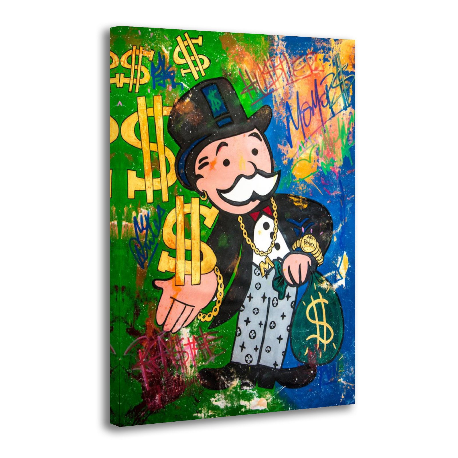 Alec Monopolys Money Rich Wall Art Picture Painting Poster Canvas Print ...