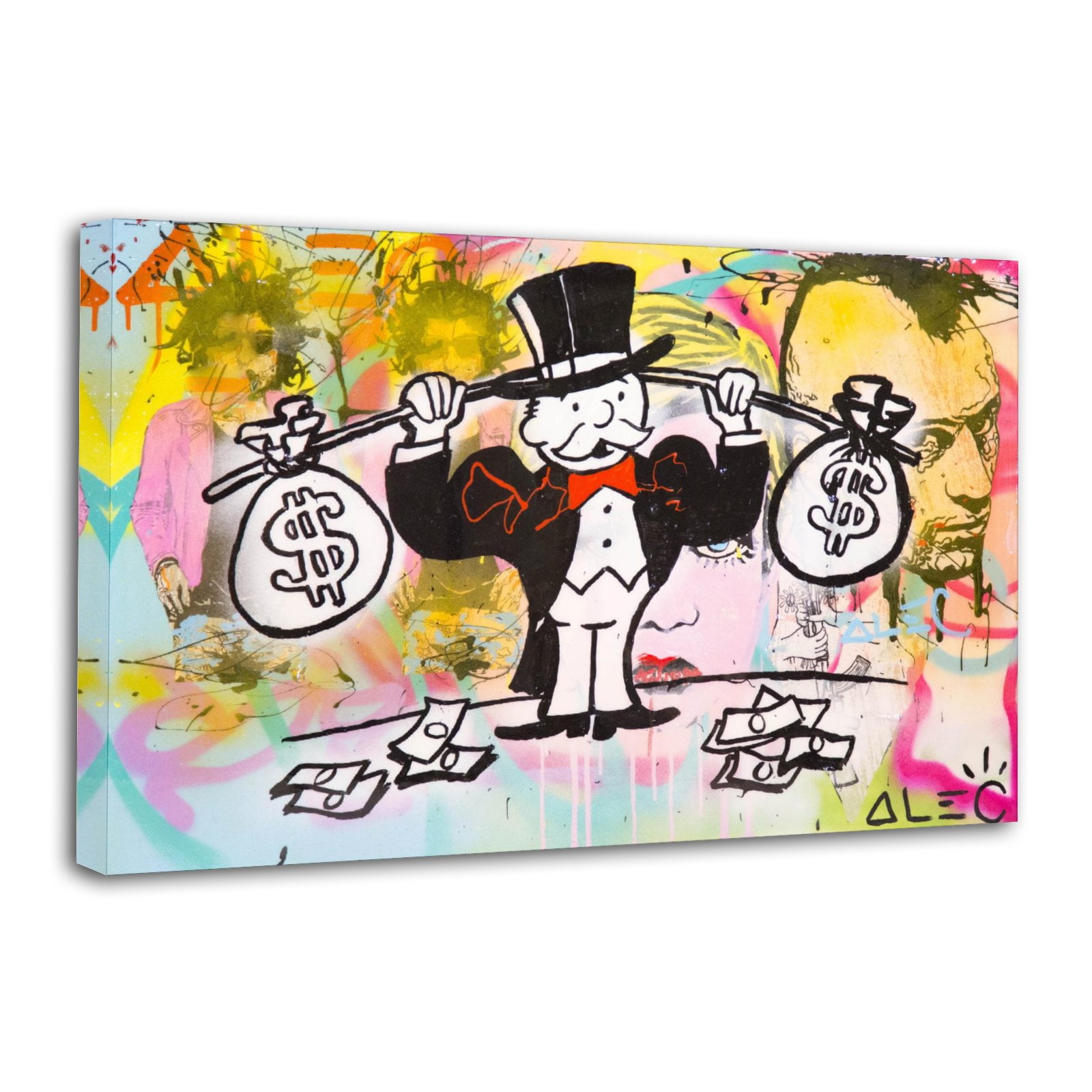 Alec Monopolys Money Weightlifter Canvas Art Poster and Wall Art ...