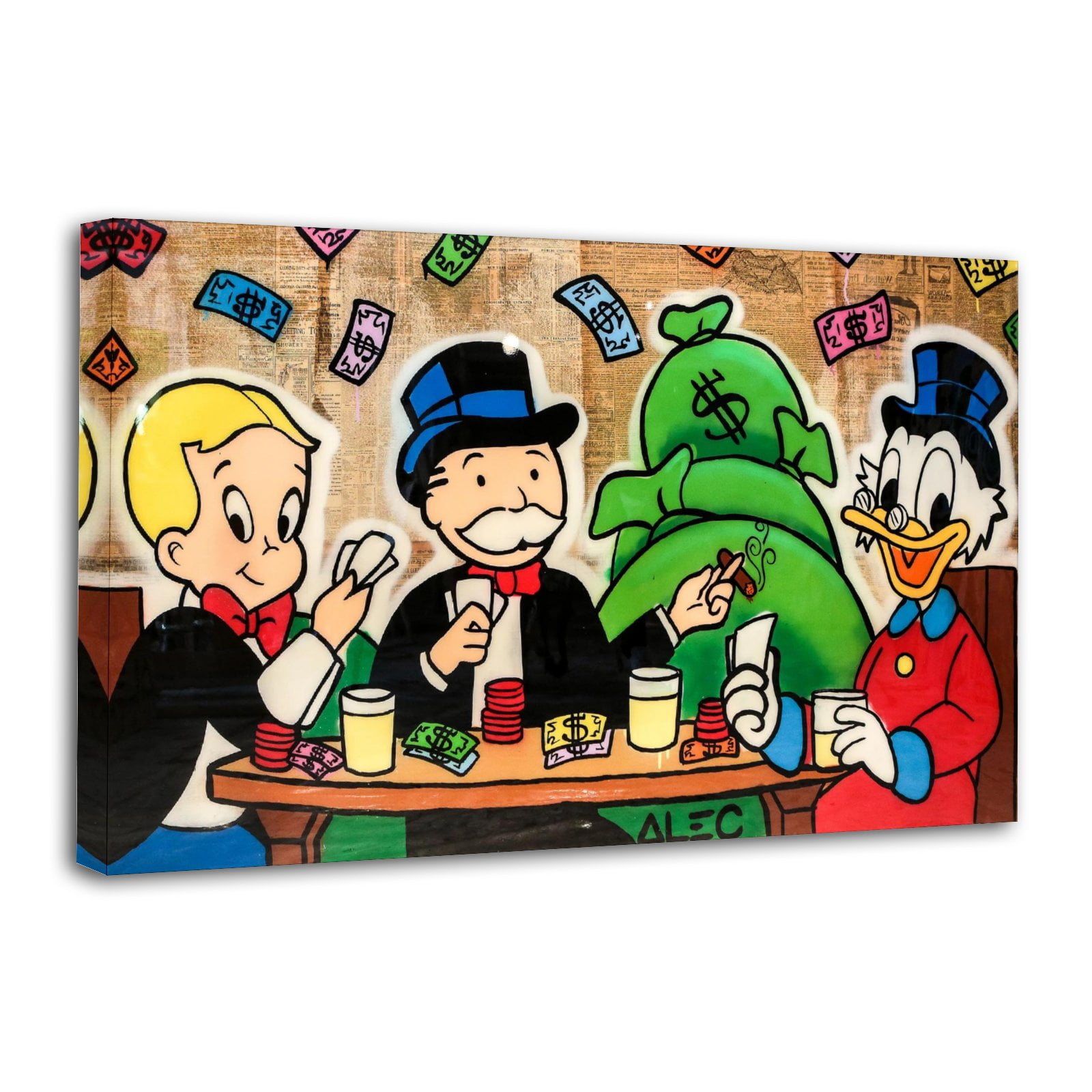 Alec Monopolys Playing Cards Scrooge Money Artworks Picture Print ...
