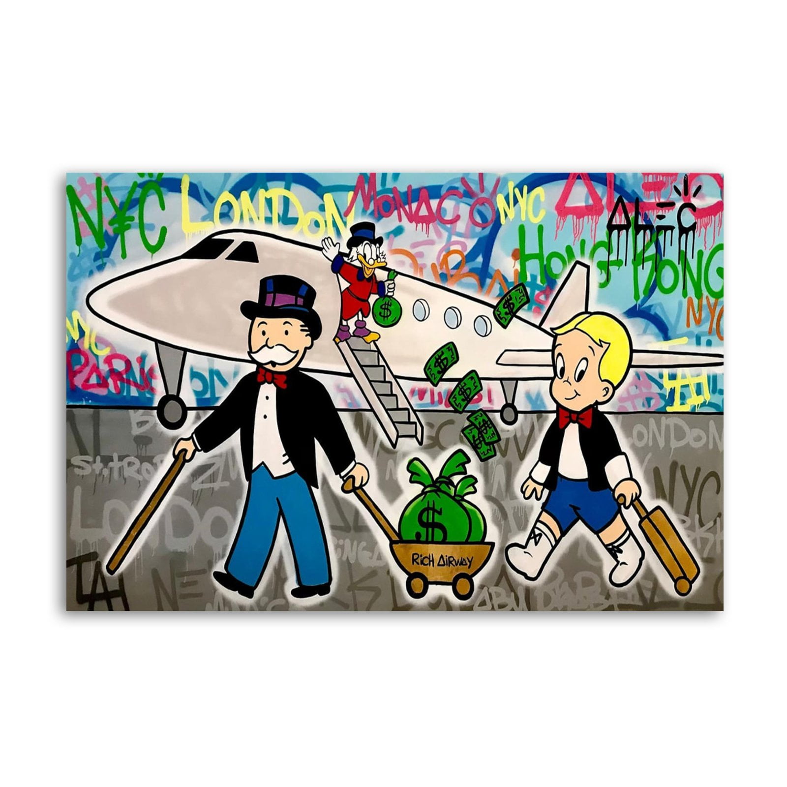 Alec-Monopolys Privatejet Takeoff Art Poster Canvas Painting Decor Wall ...