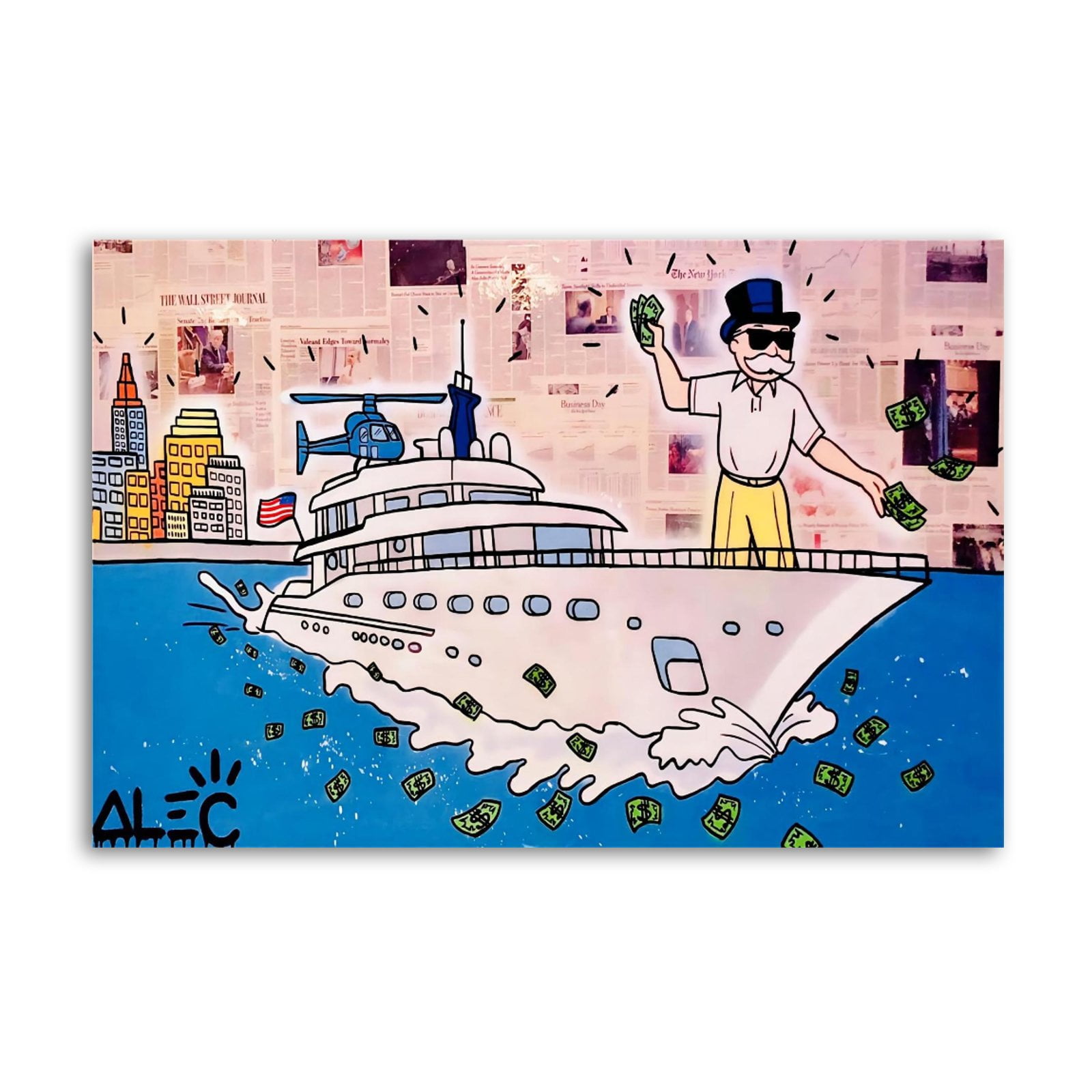 Alec-Monopolys Ship at Sea Print Photo Art Painting Canvas Poster Home ...