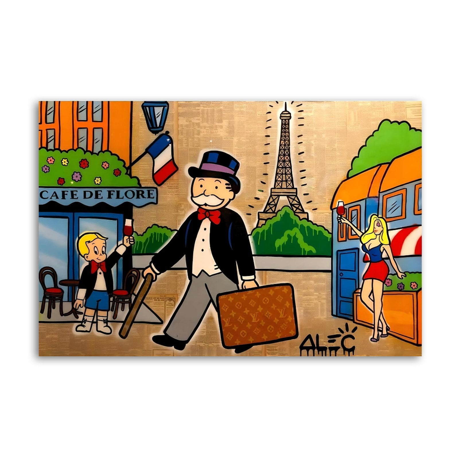 Alec-Monopolys Shopping in Paris Canvas Wall Art Prints Poster Gifts ...
