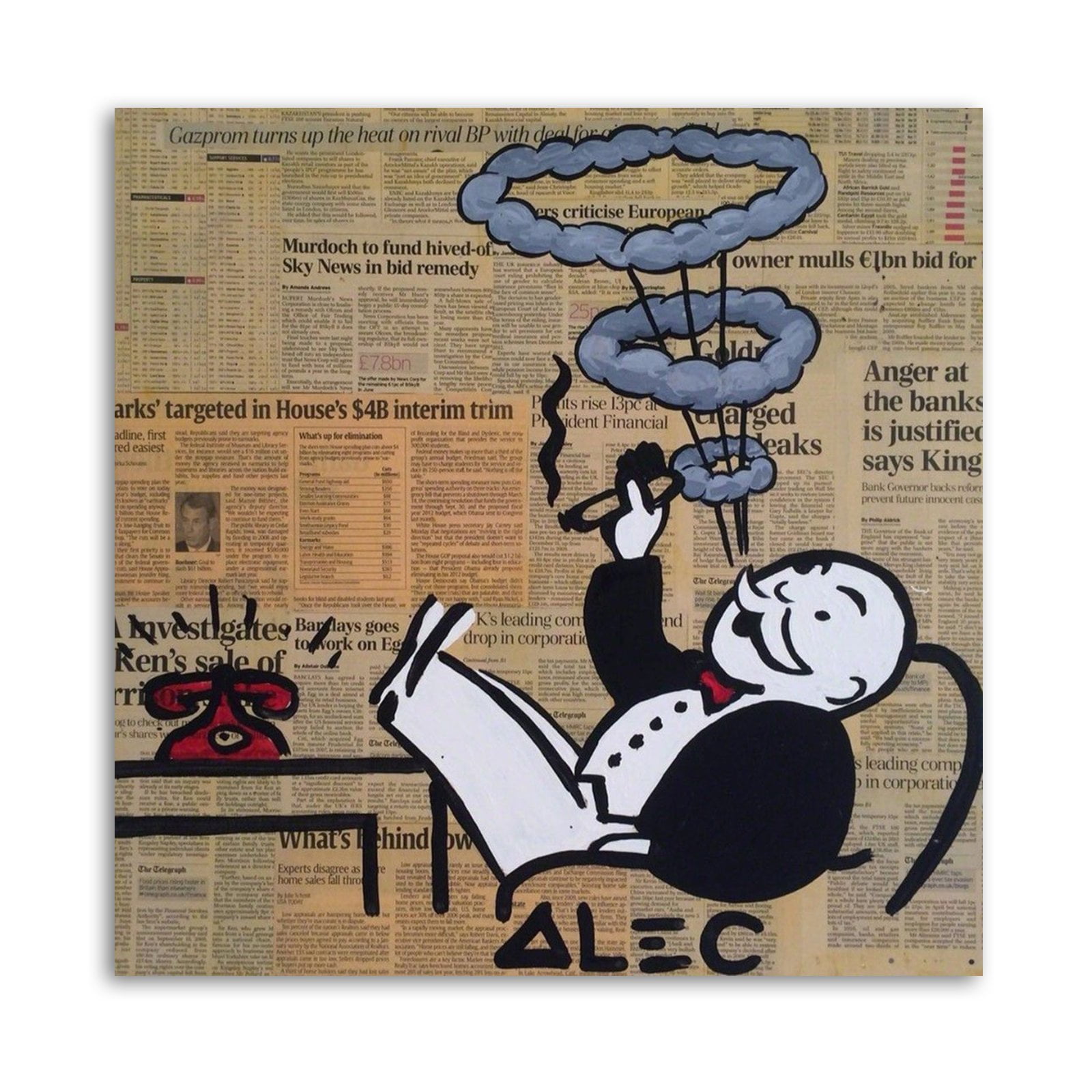 Alec-Monopolys Smoker Art Poster Canvas Painting Decor Wall Print Photo ...