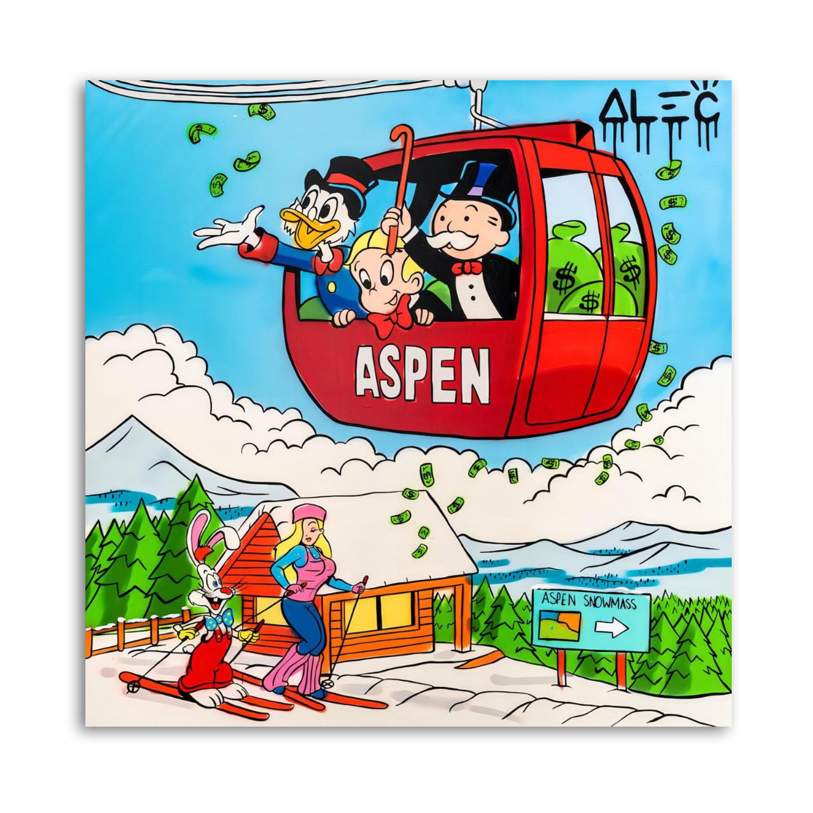 Alec-Monopolys $ Team in Aspen Ski Gondola Canvas Wall Art Prints ...