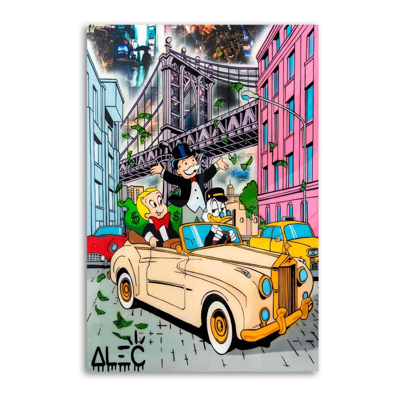 Alec Monopolys $ Team Driving Through Artworks Picture Print Poster ...