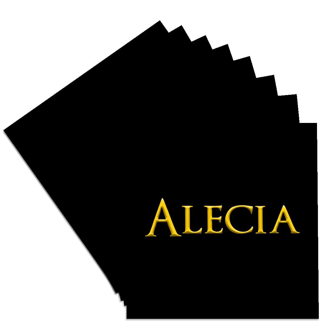 3drose, Alecia Popular Girl Name in the Usa. Yellow on Black Gift or ...