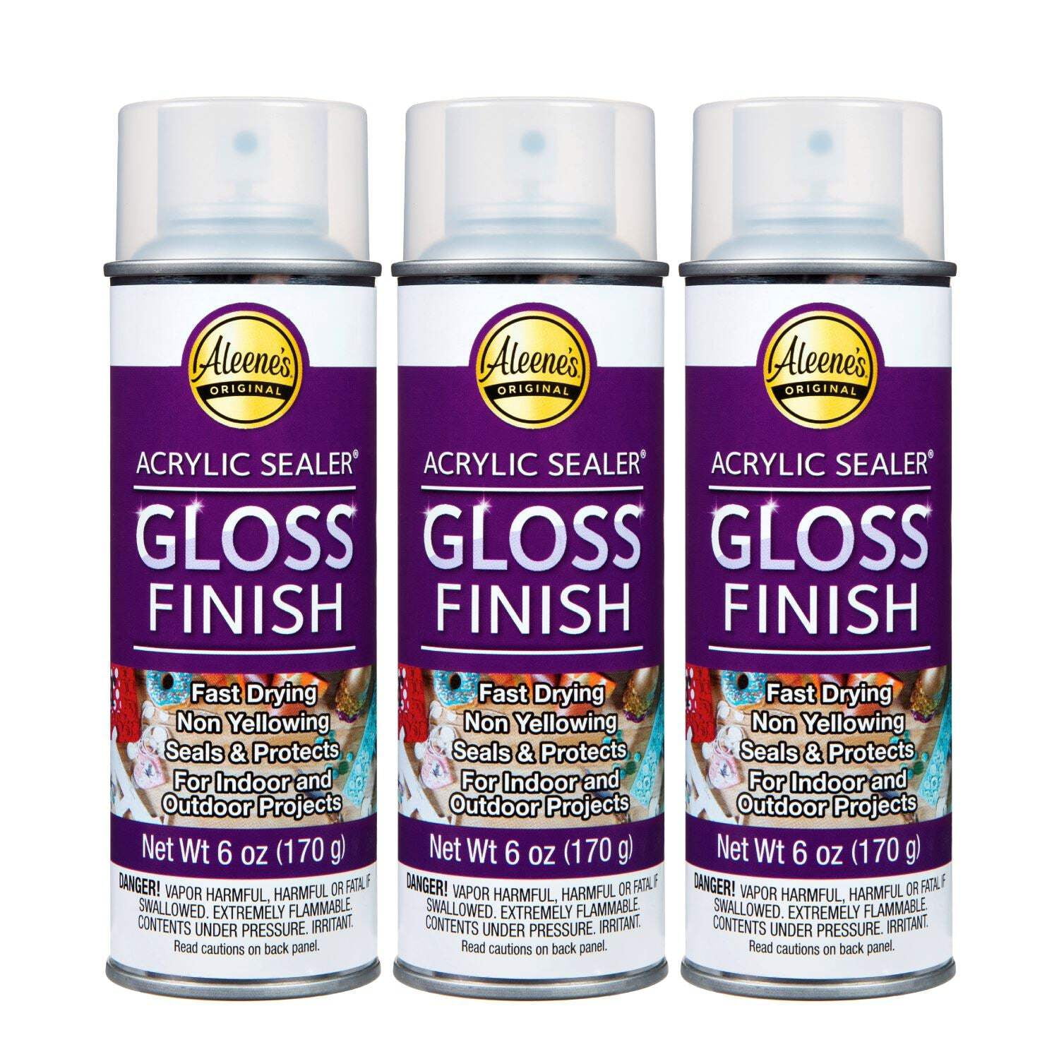 Aleene's Spray Acrylic Sealer Clear Gloss, 3 Pack (6oz each), Fast ...
