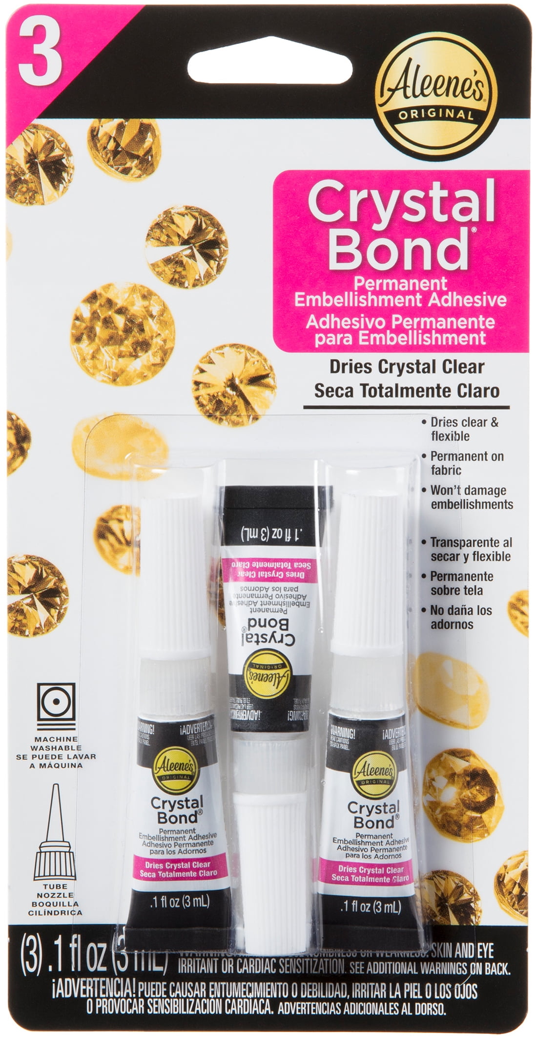 Aleene's® Crystal Bond.1 fl oz Permanent Embellishment Adhesive 3 Pack ...