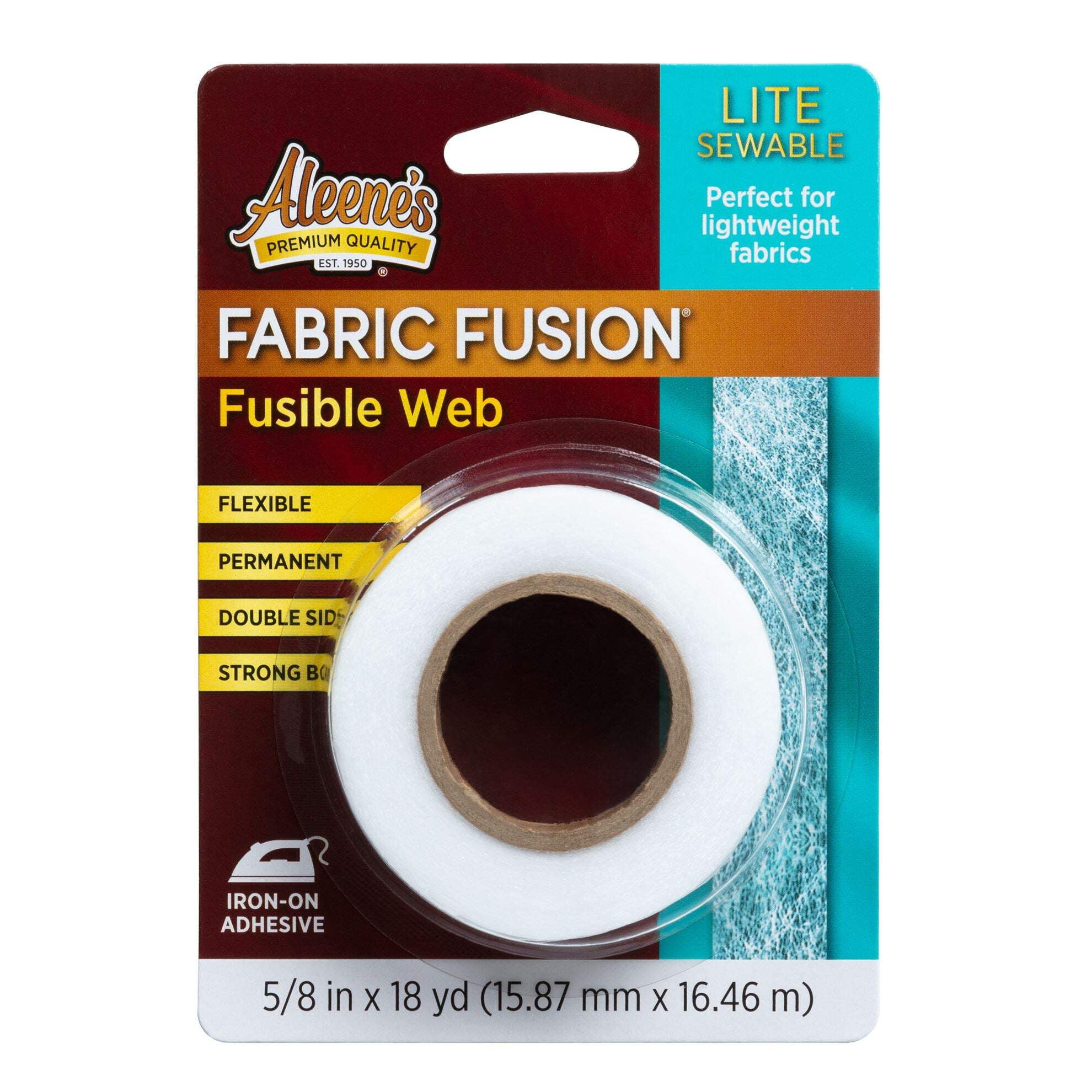 Aleene's Fabric Fusion Fusible Web White, Iron-on Adhesive & Sewable ...