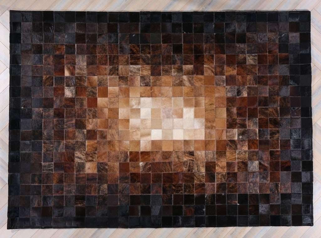 Alef Home Patchwork Dark Brown Faux Leather Hide Rugs, 4 x 6 - Walmart.com